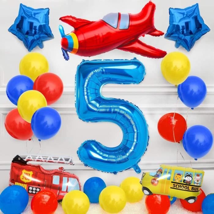 Décoration Anniversaire 5 Ans Garçon, Ballon Anniversaire 5 Ans Avec ...