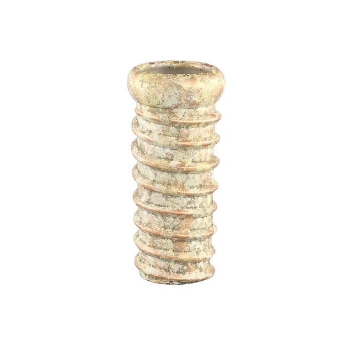 Pot de fleur PTMD Zero - 20 x 20 x 45 cm - Ciment - Crème - Cdiscount ...