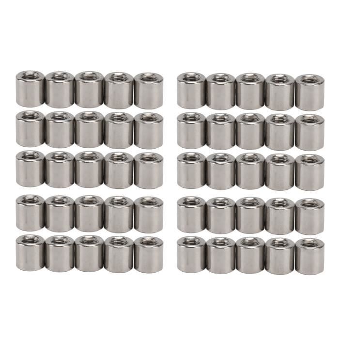 Cikonielf Écrou d'accouplement cylindrique 50 pièces écrous d ...