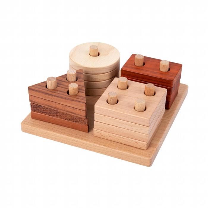 Montessori jouets bloc en bois tri cumulatif jouet forme trieur et ...