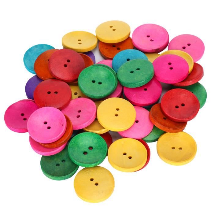 Fdit boutons colorés 150 pièces bouton de couture en bois bol forme 2 ...