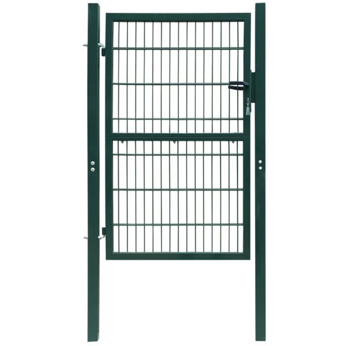 YOS-7803043451531-Portillon 2D (simple) Vert 106x230 cm - Cdiscount Bricolage