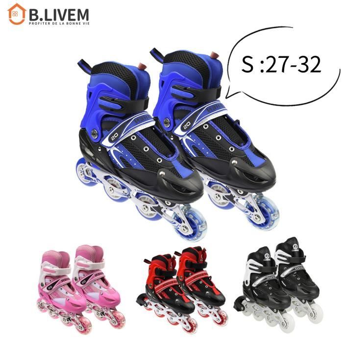 Patins à Roulettes Quad - B.LIVEM - M-27-32 Ajustable - Bleu - Roues en ...