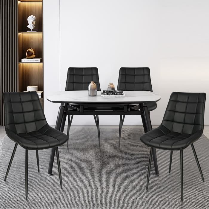 Lot de 4 chaises PEACHES® - Noir - Métal - Salle à manger - 120kg ...