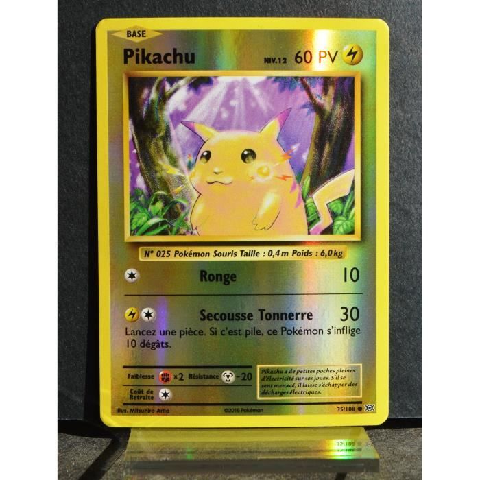 Carte Pokémon Pikachu 60 PV - Reverse 35-108 XY12 - Évolutions NEUF FR ...