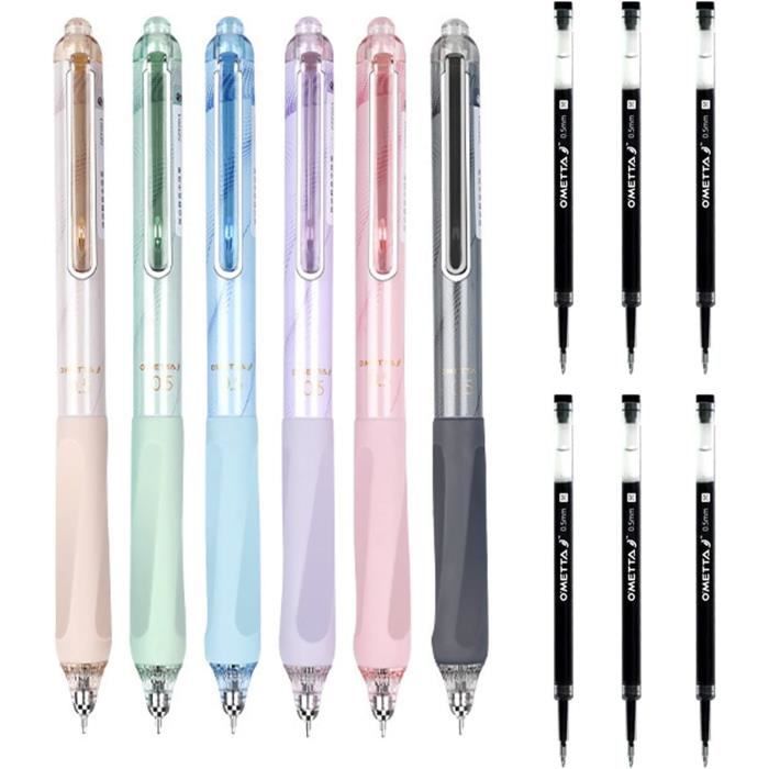 Lot De 6 Stylos À Bille Rétractables Avec 6 Recharges De Stylo À Bille ...