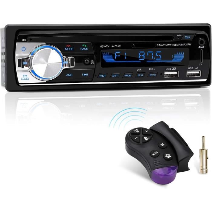 Autoradio Bluetooth, 1 Din Radio Voiture Récepteur Avec Lecteur Mp3 Wma Fm Télécommande, Deux ...