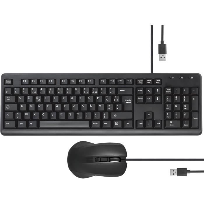 Pack Clavier Souris Filaire, Combo Clavier Azerty Français Et Souris ...