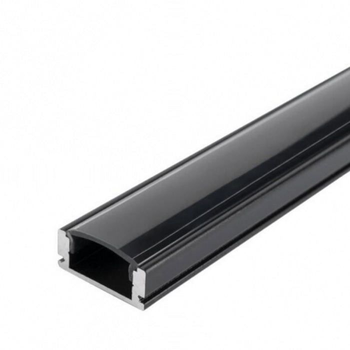 Profilé Aluminium 2m Noir pour Ruban LED - SILAMP - Cache Opaque Noir ...