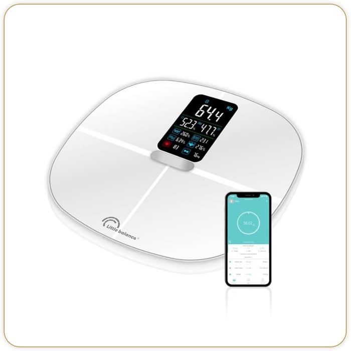 LITTLE BALANCE 8464 Cardio Connect 4 Classic Impédancemètre, Verre ...