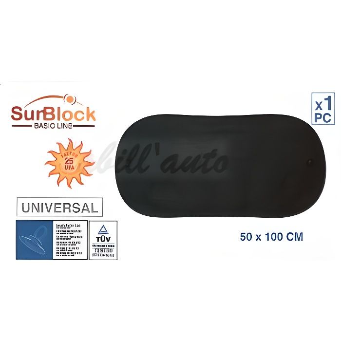 Pare-soleil arrière 3 couches - SUN BLOCK - Dimensions 50x100cm ...