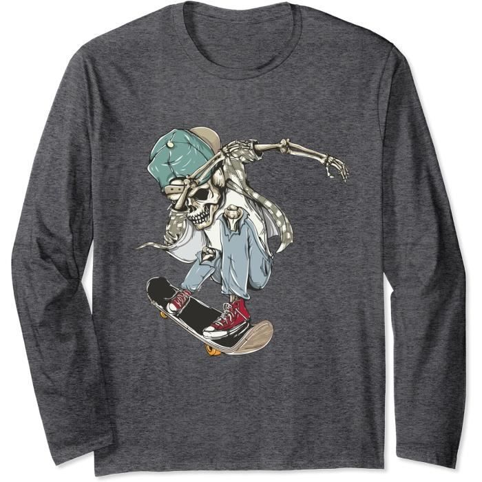 Skeleton - Skating Skateboard Boy Skate Skateboarder Manche Longue ...