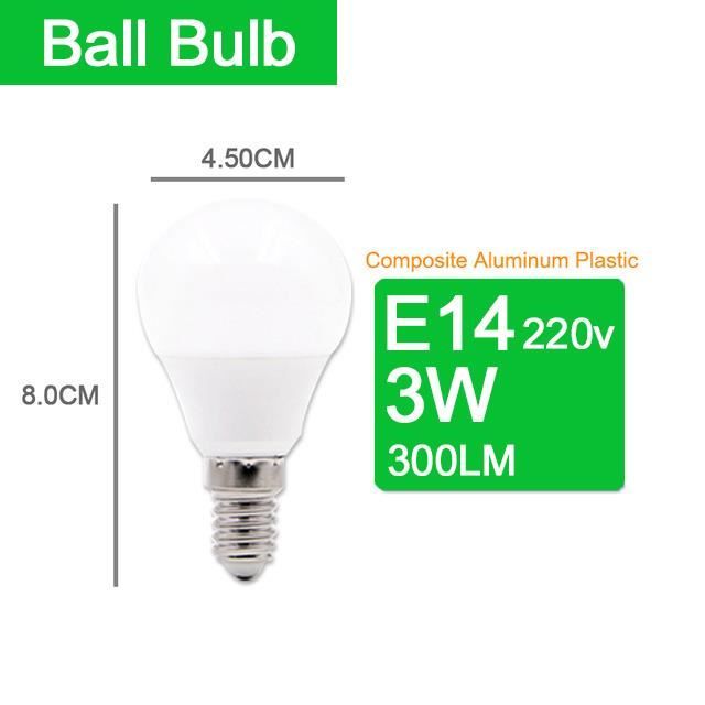 Ampoule,LED Bulb E14 3W-Warm White--Ampoule Led E14 3w 6w 9w 12w, Lampe, Ac 220v 240v, Chandelle ...