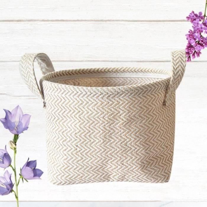 PANIER A LINGE Panier de rangement en lin tissu Tissu de bureau ...