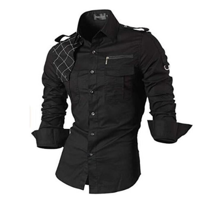 Chemise,REC SIAN-Chemise Décontractée à Manches sulfpour Homme,Vêtement ...