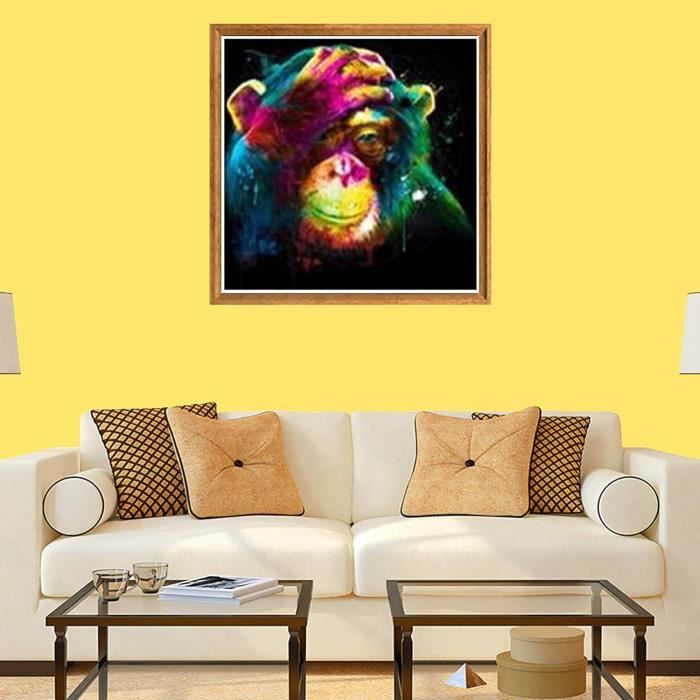 5D Diamond Painting Diy Kits Singe, Peinture D'Art Animalier Broderie ...