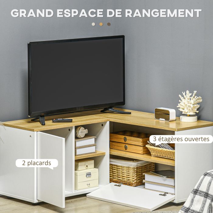 Meuble TV meuble télé d'angle banc télévision jusqu'à 40 pouces avec ...