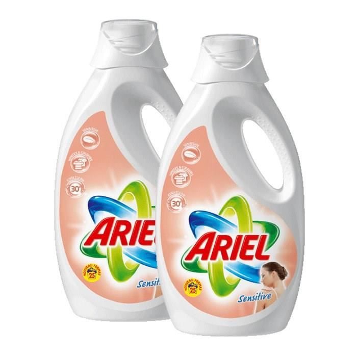 ARIEL Liquide Sensitive 2x25 Doses 2x1,825l - Cdiscount Au quotidien