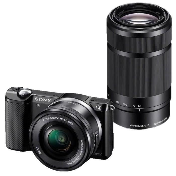 Sony 5000 Noir + 16-50mm rétractable + 55-210mm - Cdiscount Appareil Photo