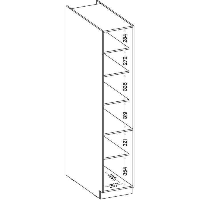 MODENA - Colonne - 2 portes - 40 x 57 x 210 cm - Chêne artisan / Noir ...