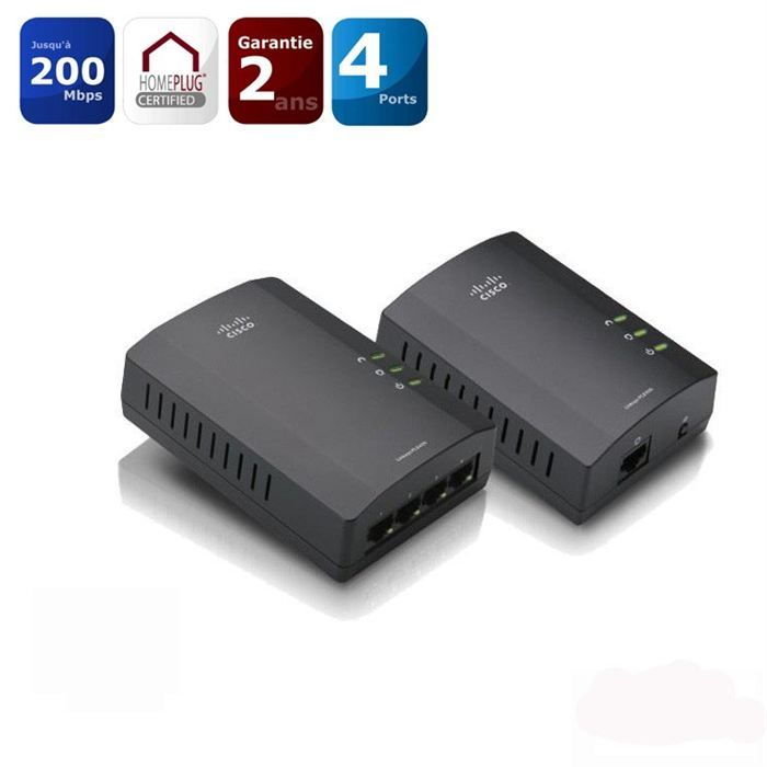 Linksys by Cisco Kit CPL 200 Mbps switch 4 ports - Cdiscount Informatique