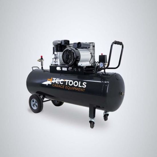 TEC'TOOLS Compresseur horizontal bicylindre - 200 L - 23 m³/h ...