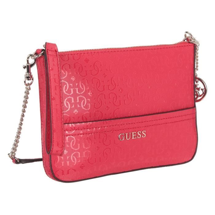 GUESS Sac à Bandoulière DELANAY Rouge Femme Rouge - Cdiscount Bagagerie ...