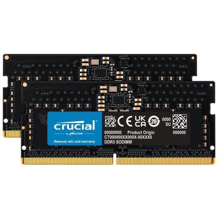 Mémoire RAM - CRUCIAL - Kit DDR5-4800 SODIMM - 16 Go : 2x8 Go ...