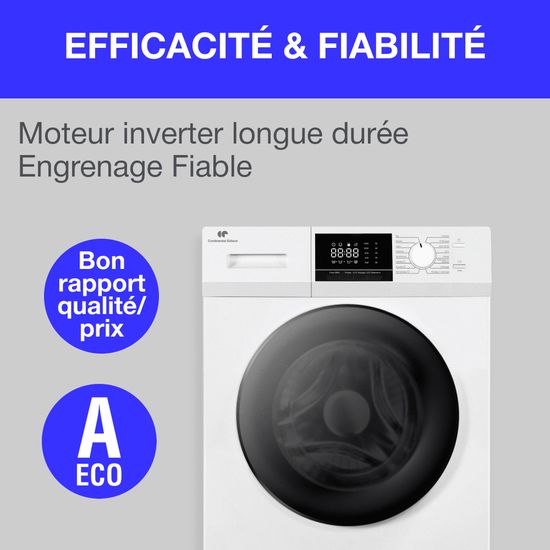 Lave-linge hublot CONTINENTAL EDISON CELL10140W2 - 10 kg - Largeur 60 ...