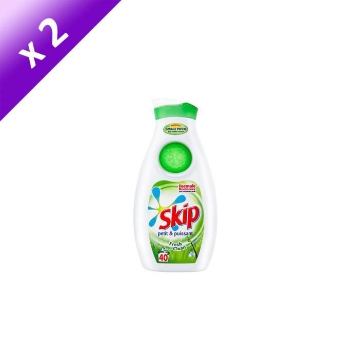 SKIP Petit Puissant Fresh Clean 52 Lavages 2x910ml - Cdiscount Au quotidien