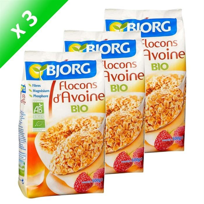 BJORG Flocons D'Avoine 500G (x3) - Cdiscount Au quotidien