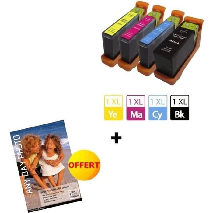 Compatible - Pack de 4 cartouches d'encre - LEXMARK 100XL - Achat ...