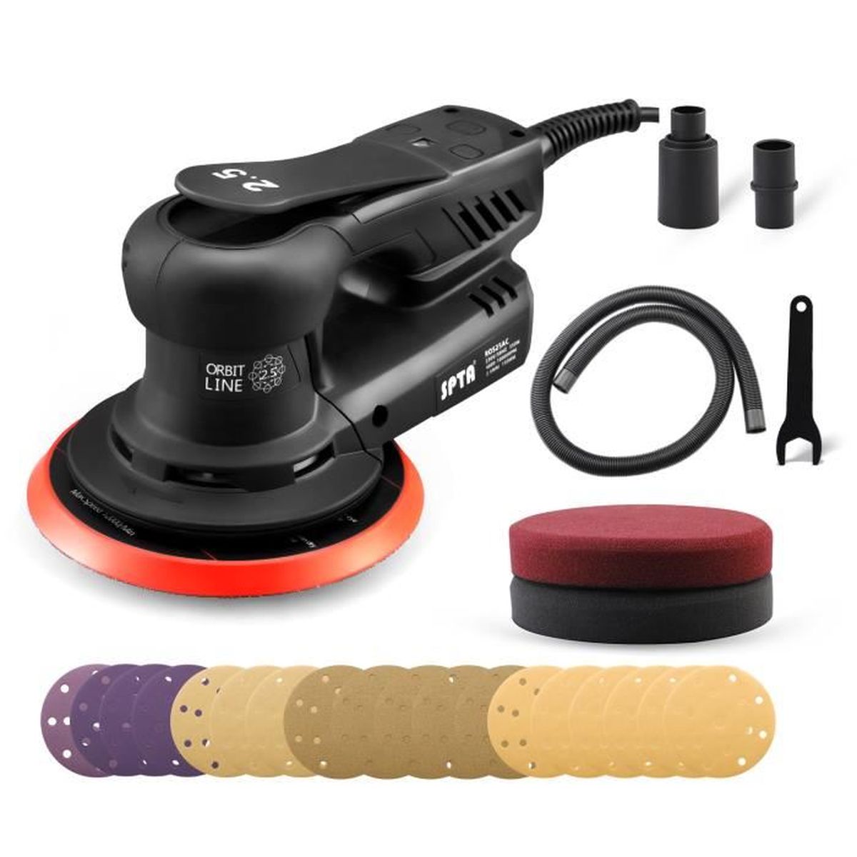 SPTA 350W voiture électrique 2.5MM ponceuse orbitale aléatoire Machine ...