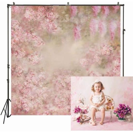 Toile de fond pour studio photo Motif floral Rose 150 x 150 cm.[G2485 ...