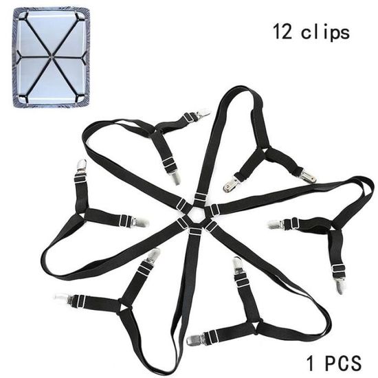 Pince à linge,Attache de drap de lit élastique réglable, pince à ...