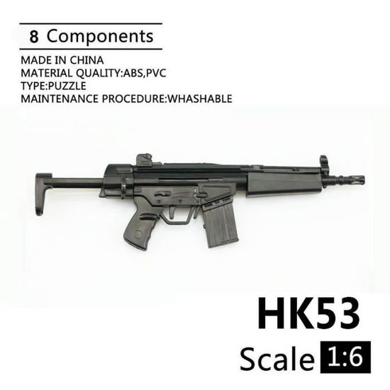 Couleur HK53 Fusil d'assaut AK74 échelle 1:6, arme en plastique, modèle ...
