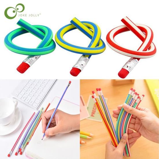 Crayon souple flexible magique coloré avec gomme papeterie étudiant ...