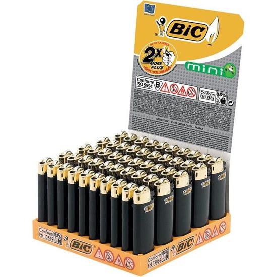 BIC J25 Lot de 50 mini briquets avec roues de friction Doré295 - Cdiscount Au quotidien