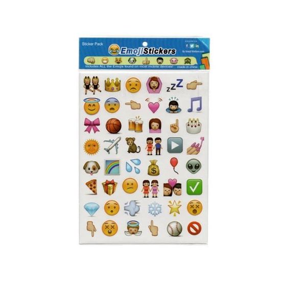 GOMMETTE,4 sheets a pack--Autocollants Smiley pour enfants, 1 ensemble ...