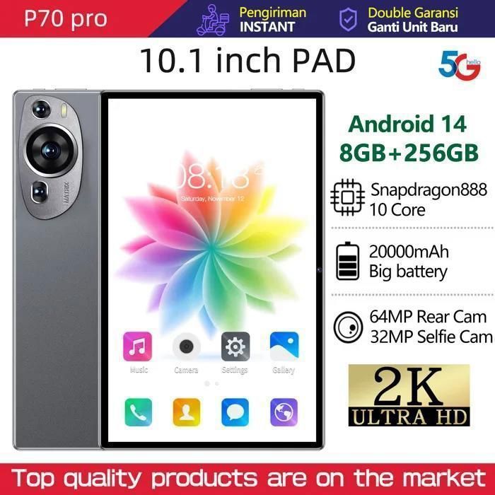 5G LTE Tablette Tactile 101 PoucesAndroid 14 Tablette10-Core8 Go RAM ...