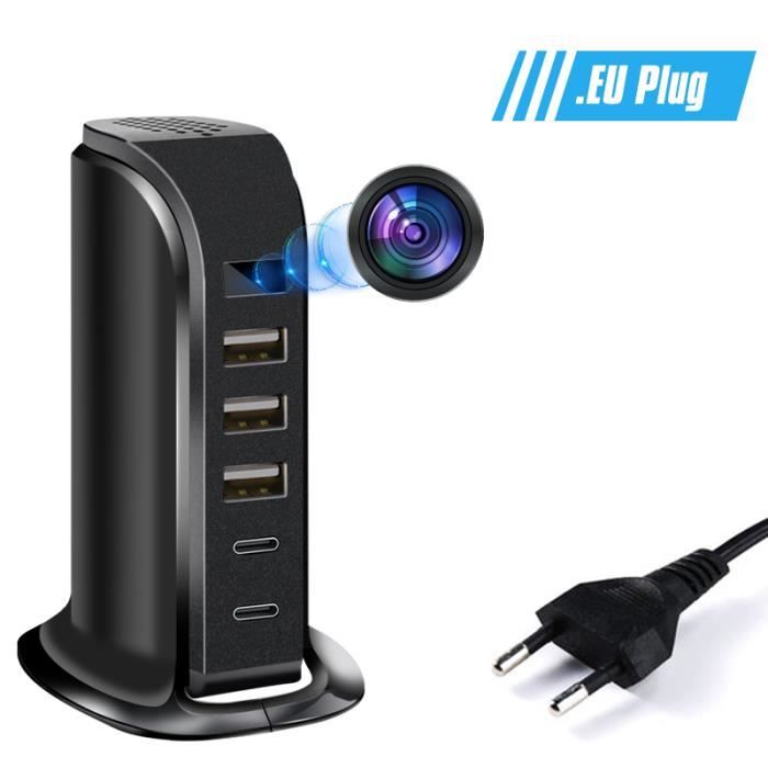 Caméra EU PLUG avec 64G-Caméra de surveillance Wifi HD 1080P ...