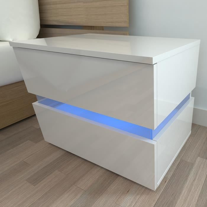 AKO Table de chevet Double armoire latérale à LED RGB ...
