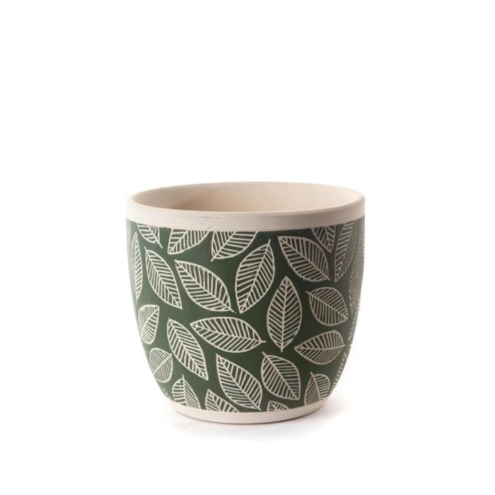 Cache pot Feuille vert - Amadeus - Cdiscount Jardin