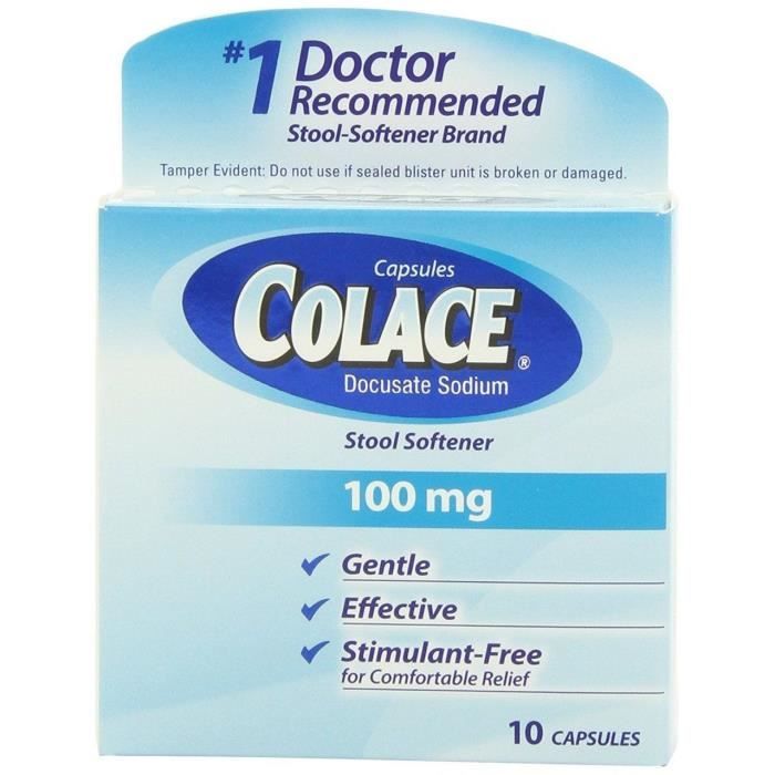 Colace docusate de sodium tabouret softner, 100 mg capsules 10 count ...