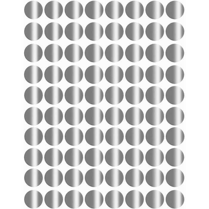 13mm Argent Étiquettes Autocollantes Cercles Rondes Petit Point De 1.3 ...