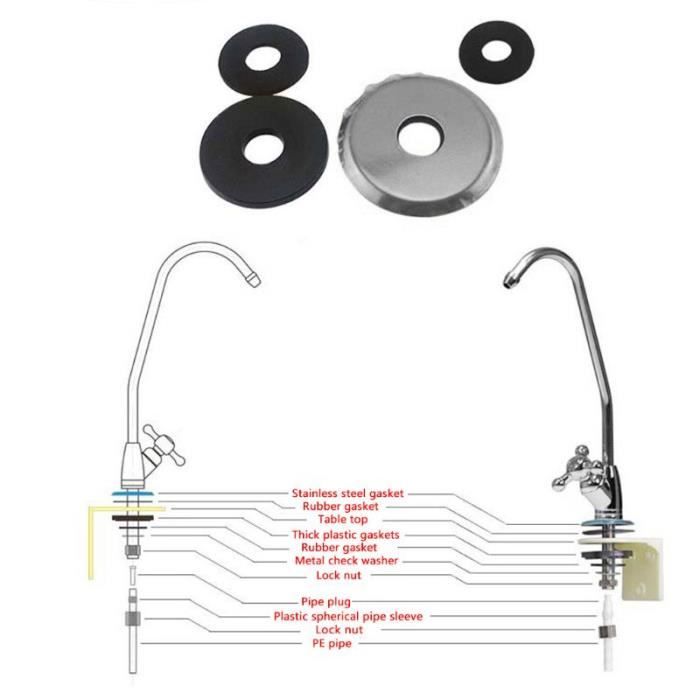 Robinetterie de cuisine,Système d'osmose inverse 1-4 ",en acier ...