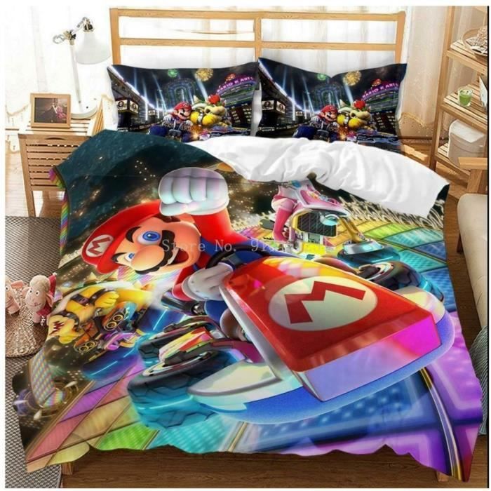 Verser4 - Reine AU (3PC) - Parure de lit 3D Super Mario pour enfants ...