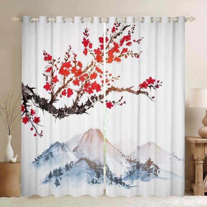Rideau Occultant Rouge À Floral Enfants,Aquarelle,Paysage Naturel ...
