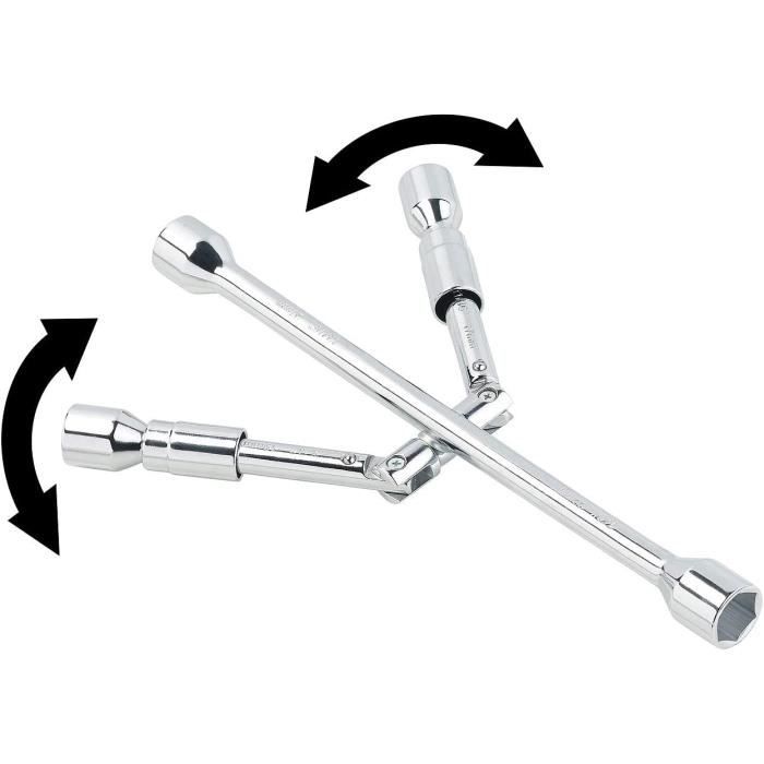 Clé de Roue en Croix Pliable pour écrous 17-19-21-23 mm - Cdiscount Auto