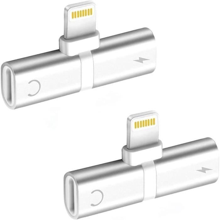Lightning Splitter Adapter |Lot de X2 - 2 en 1 - Double Sortie - Appel ...